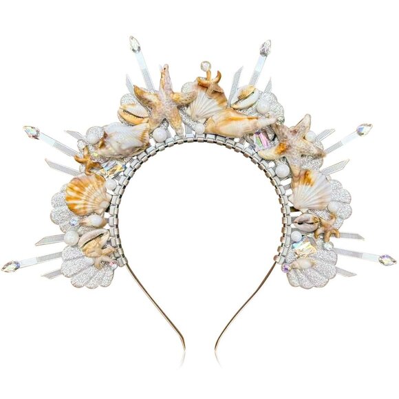 Accessories | Mermaid Crown Headband Seashell Siren Costume Women Gold ...